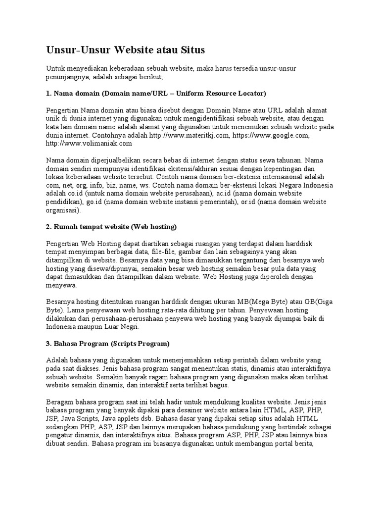 Unsur Web | PDF