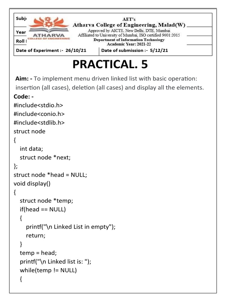 Seit1 Rollno.27 Dsa Exp5 | PDF | Software Development | Programming Paradigms