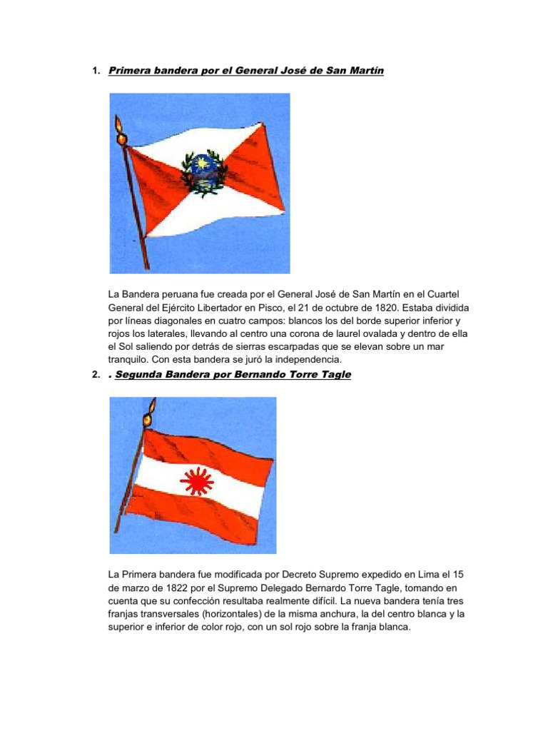 Primera bandera por el General José de San Martín