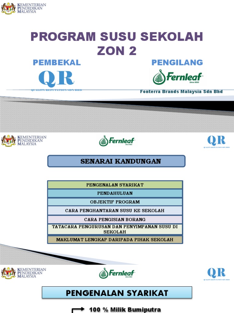 Slide Program Susu Sekolah Zon 2 | PDF