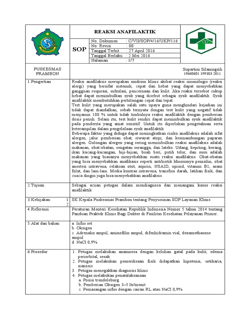 Ukp 116 Reaksi Anafilaktik | PDF