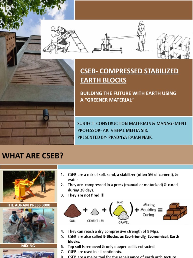 Cseb-Compressed Stabilized Earth Blocks: Building The Future With Earth ...