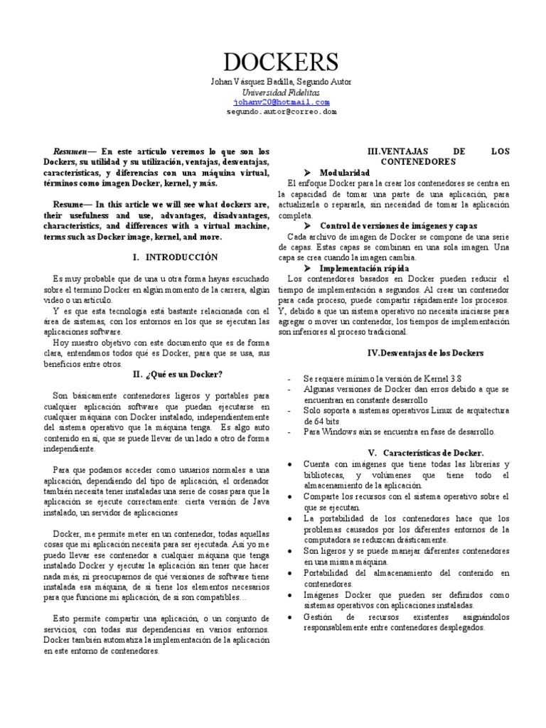 Dockers | PDF | Software de la aplicacion | Sistema operativo