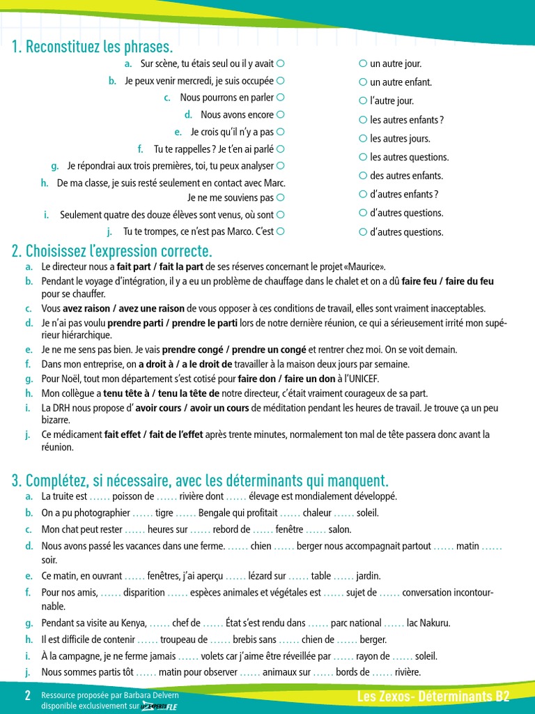 Déterminants B2 : Exercices et Solutions | PDF
