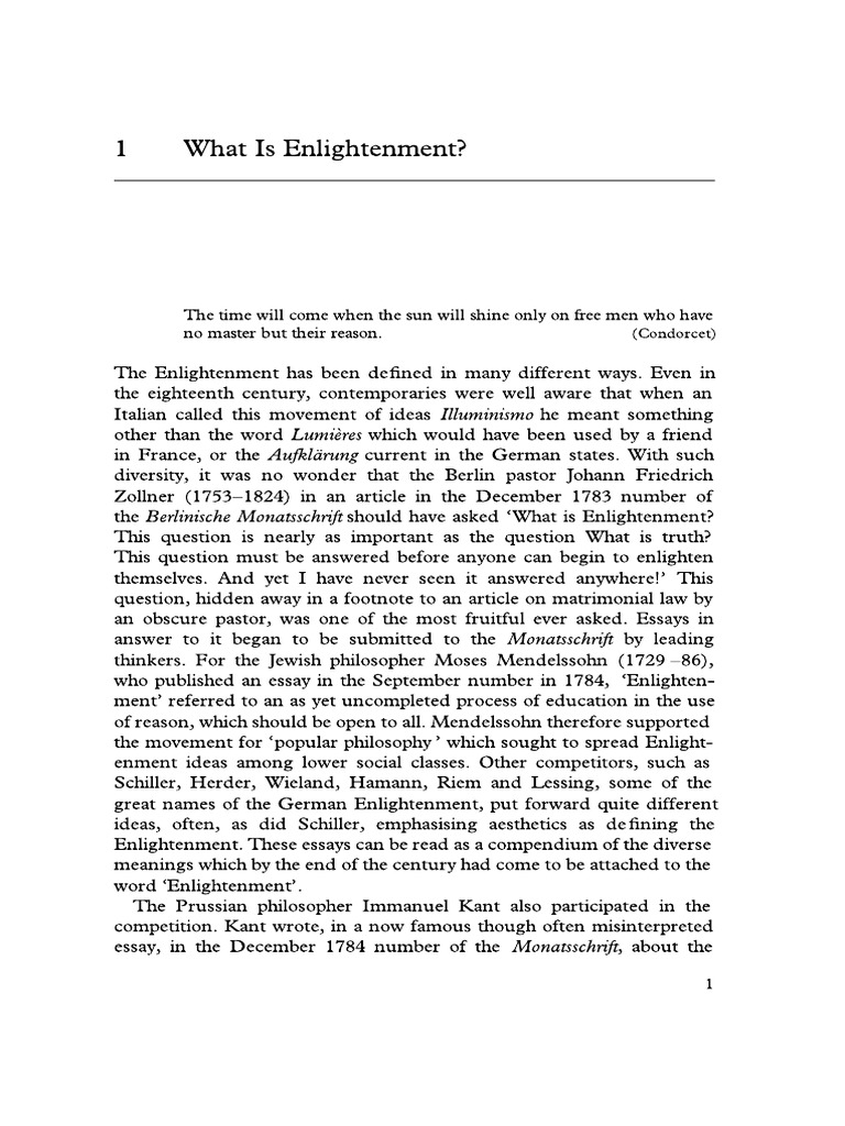 What Is Enlightenment | PDF | Age Of Enlightenment | Immanuel Kant