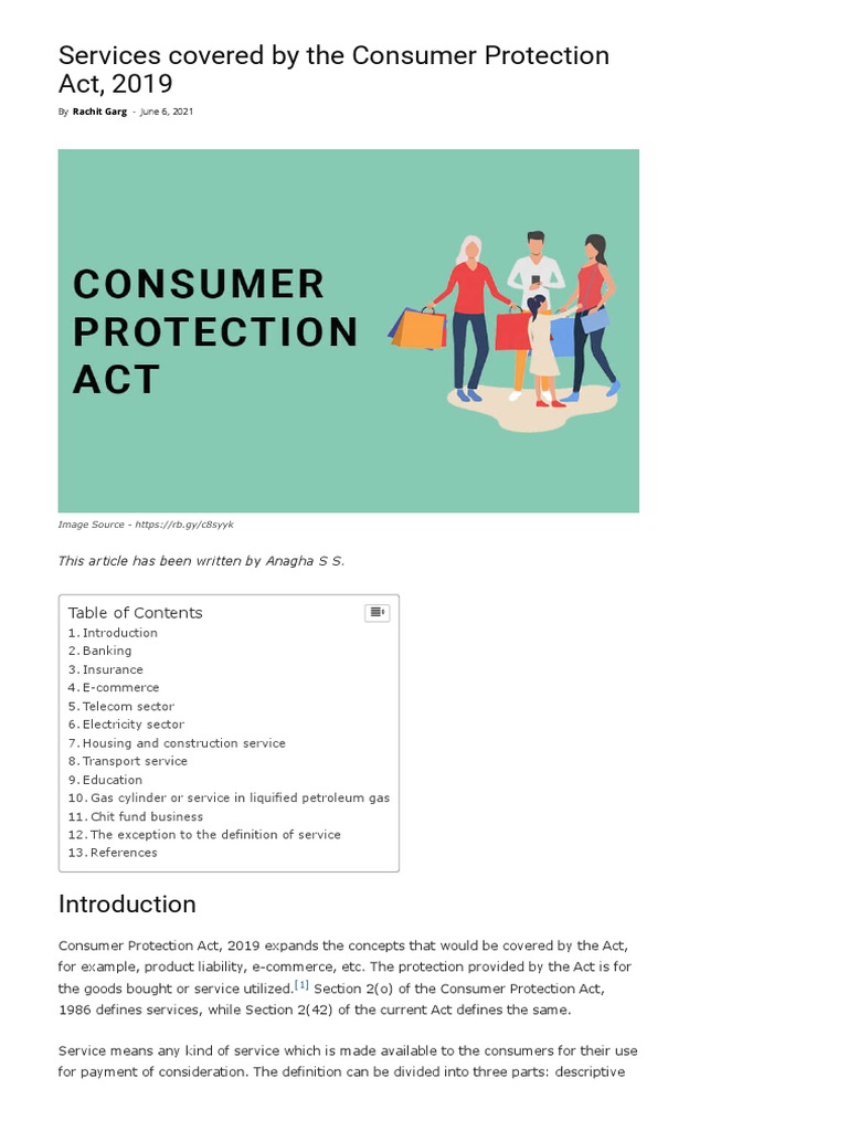 Services Under Consumer Protection Act | PDF | Banks | Insurance