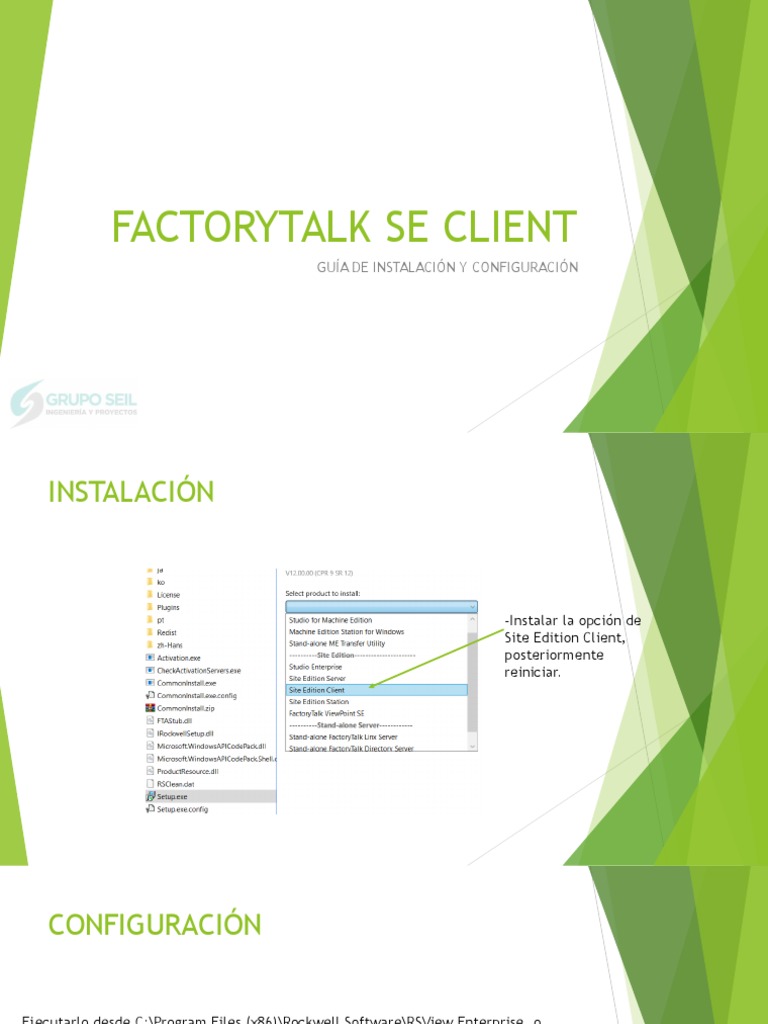 Guía de Instalación FactoryTalk SE Client | PDF
