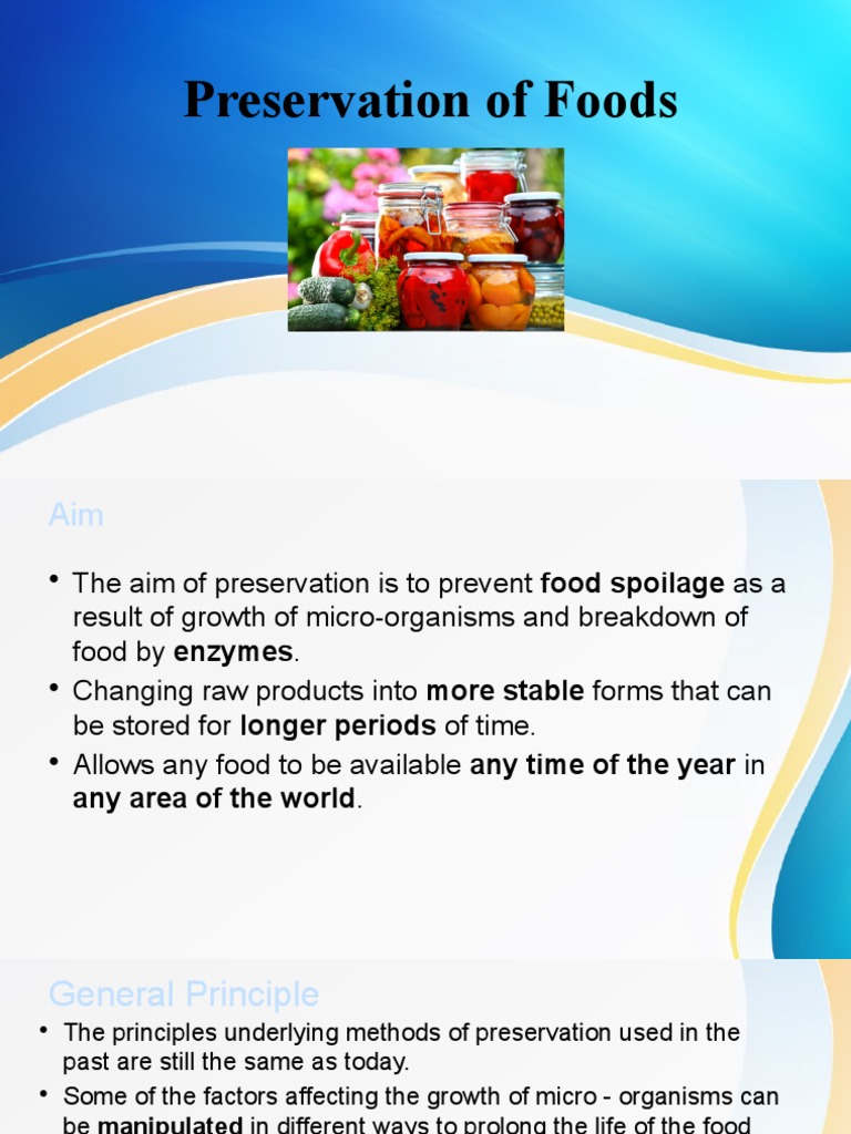 Preservation of Foods | PDF | Food Preservation | Vegetables