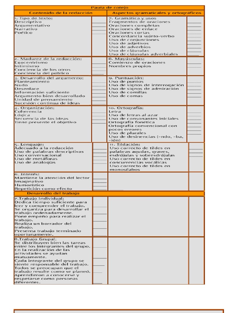 Varias Listas de Cotejo | PDF | Salón de clases | Comprensión lectora