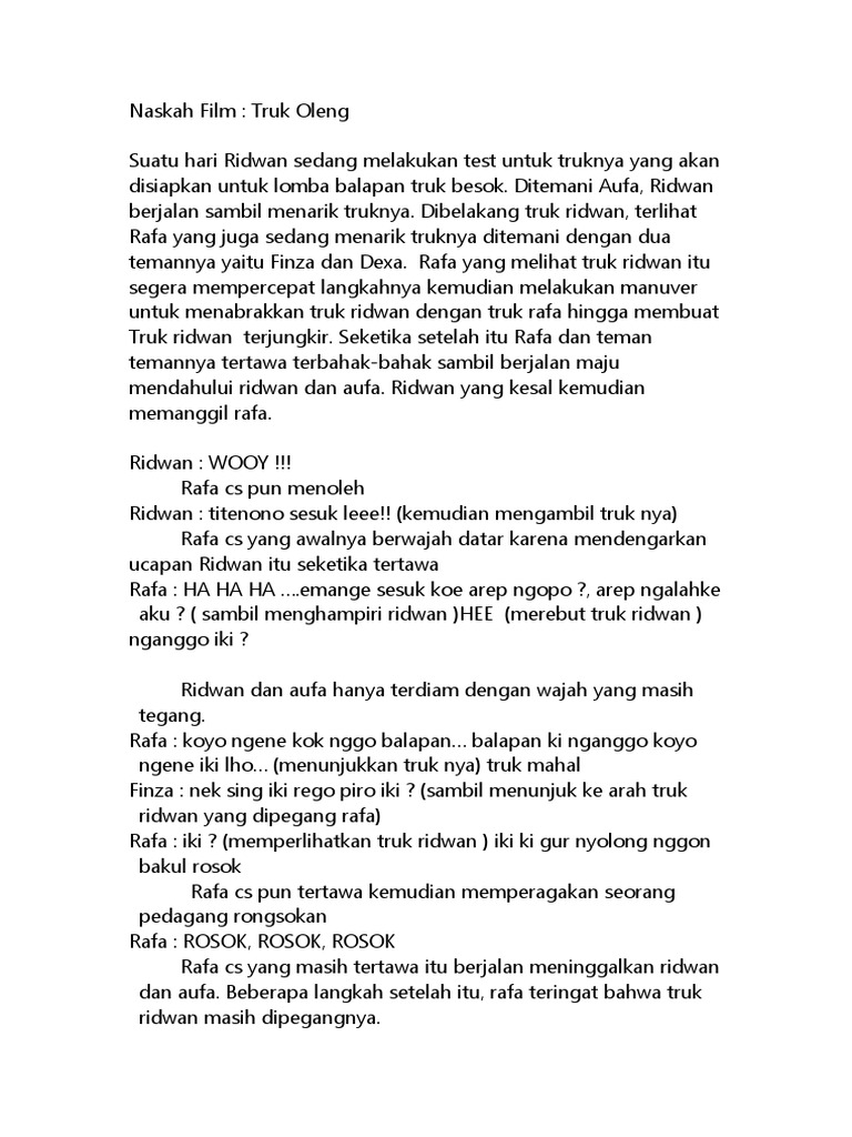 Naskah Film Truk Oleng | PDF