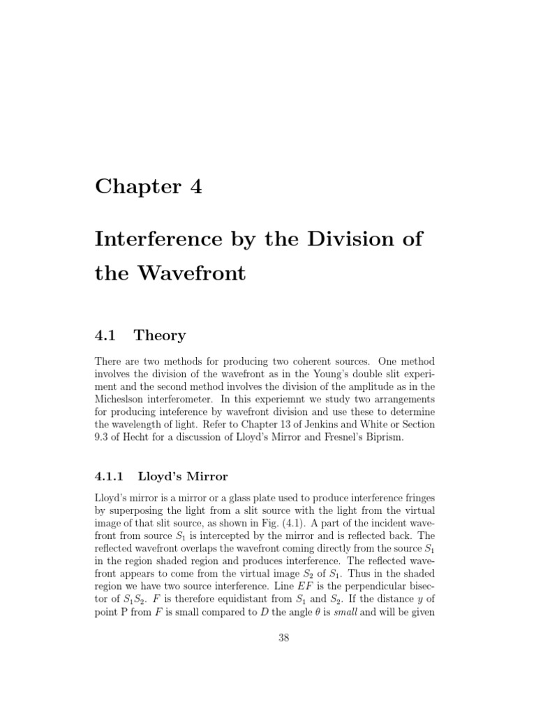 Lloyd's Mirror | PDF | Interference (Wave Propagation) | Wavelength