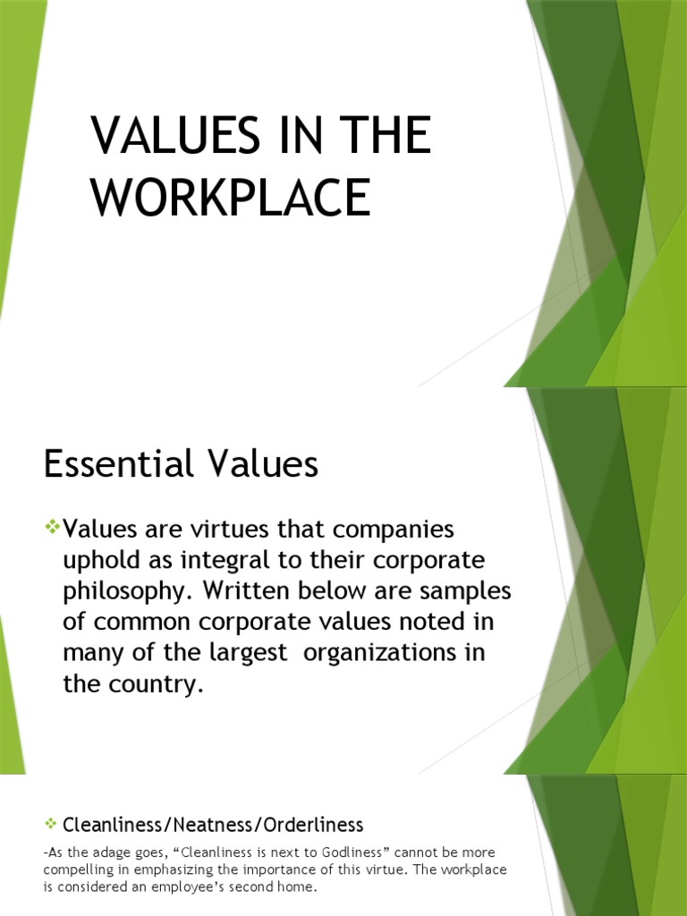 Values in The Workplace | PDF | Patience | Leadership