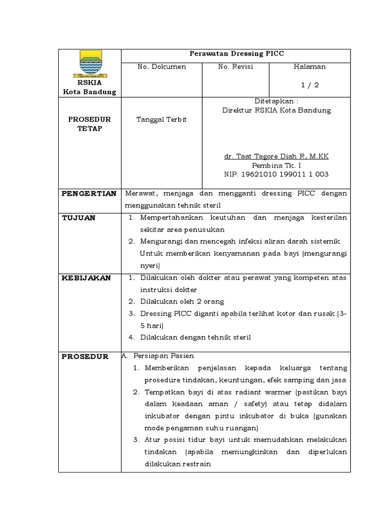 Perawatan Dressing PICC | PDF