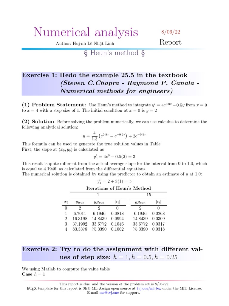 Report - Numerical Analysis | PDF | Numerical Analysis | Algorithms
