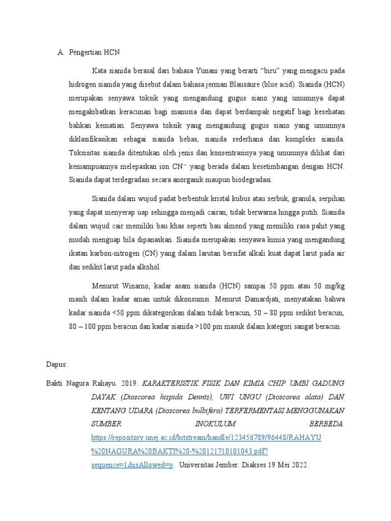 Pengertian HCN | PDF