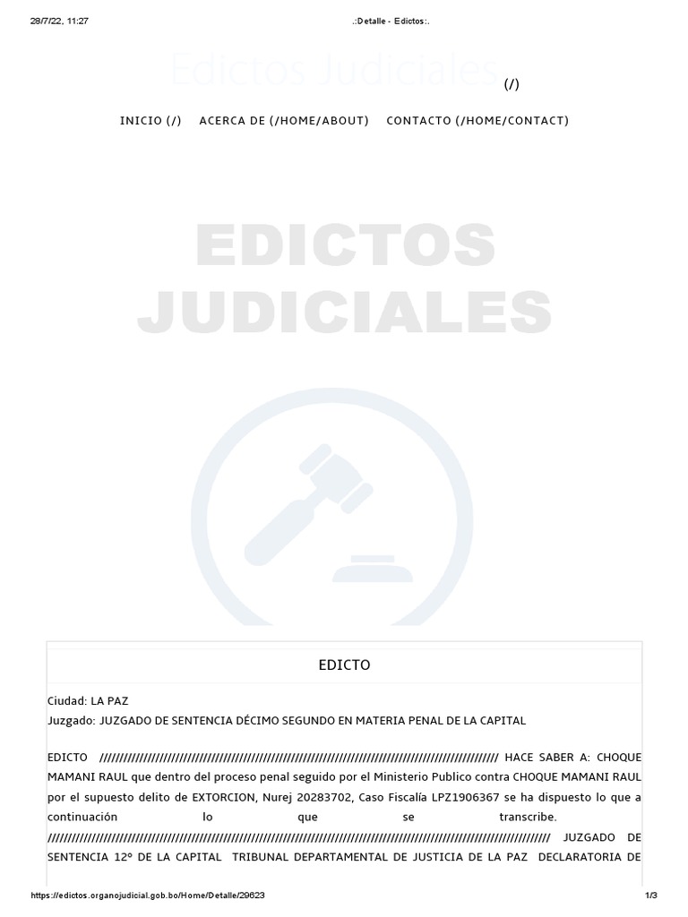 Detalle - Edictos | PDF | Sentencia (ley) | Gobierno