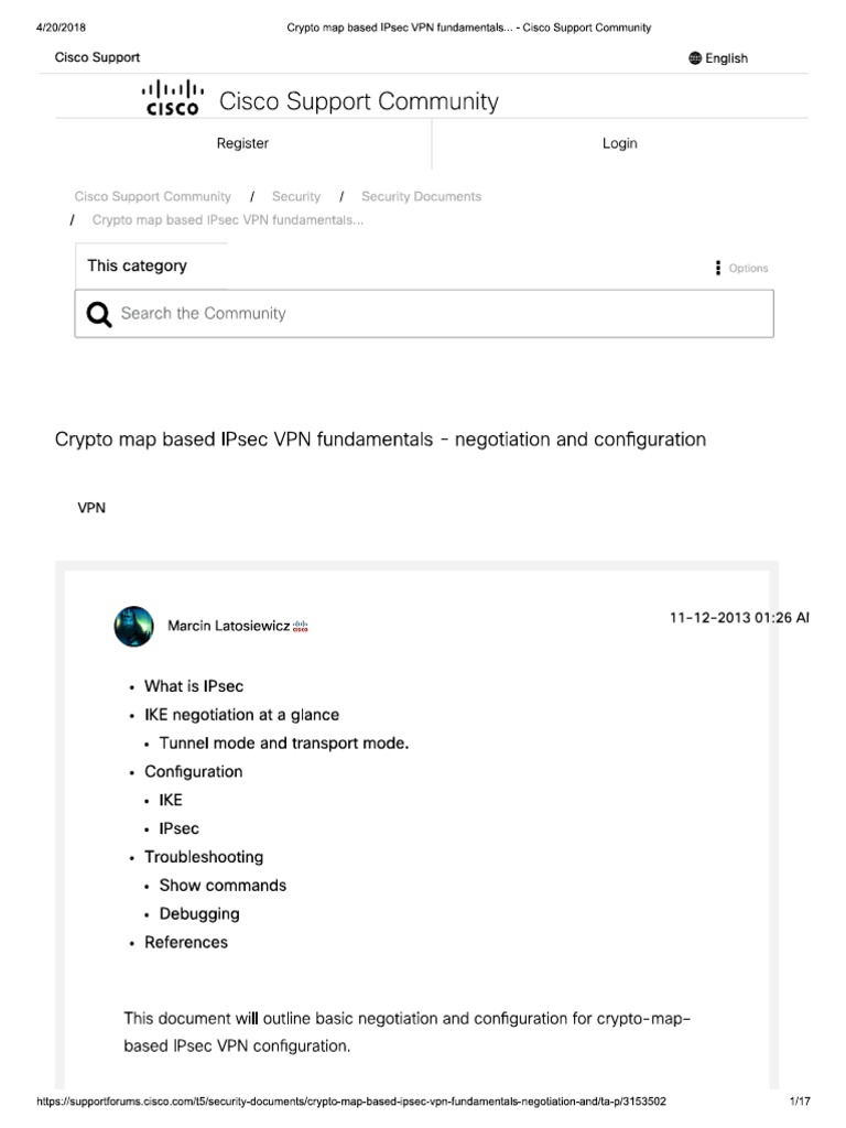 Crypto Map Based IPsec VPN Fundamentals | PDF