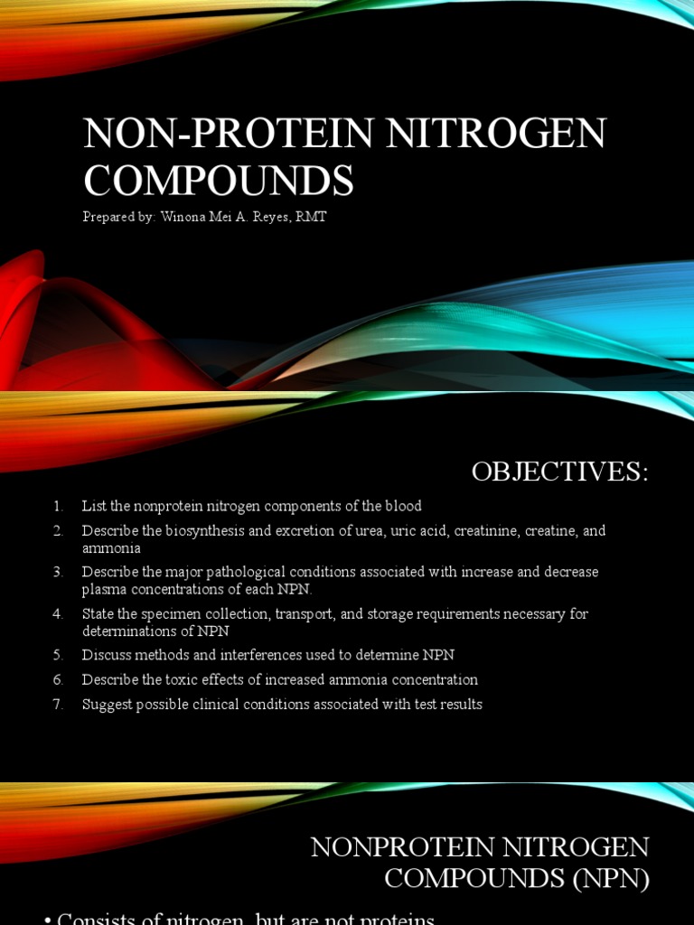 Non-Protein Nitrogen Compounds1 (FINALS) | PDF | Creatinine | Urea