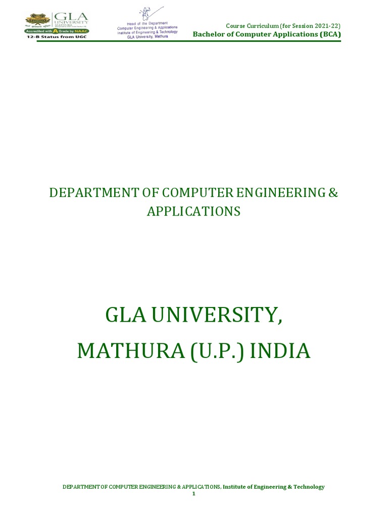 BCA Course Curriculum 2021-22 | PDF | Pointer (Computer Programming ...