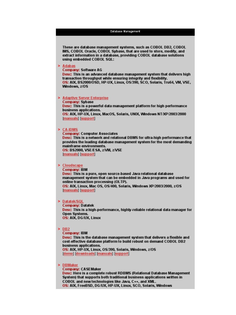 Database Management Systems for COBOL Applications | PDF | Ibm Db2 | Databases
