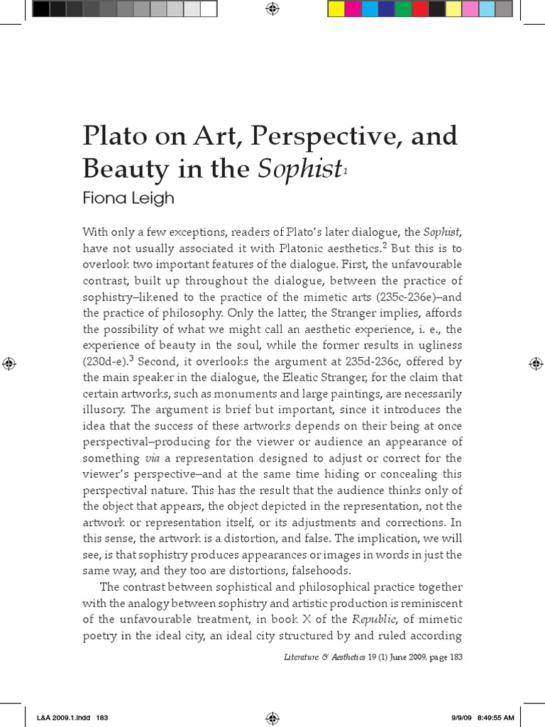 Plato's Critique of Art and Perspective in the Sophist and its ...