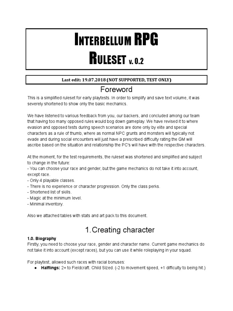 IRPG - Early Ruleset For Playtest (NOT SUPPORTED) | PDF | Grappling ...