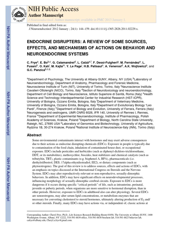 Endocrine Disruptors: Sources and Effects | PDF | Hypothalamus ...
