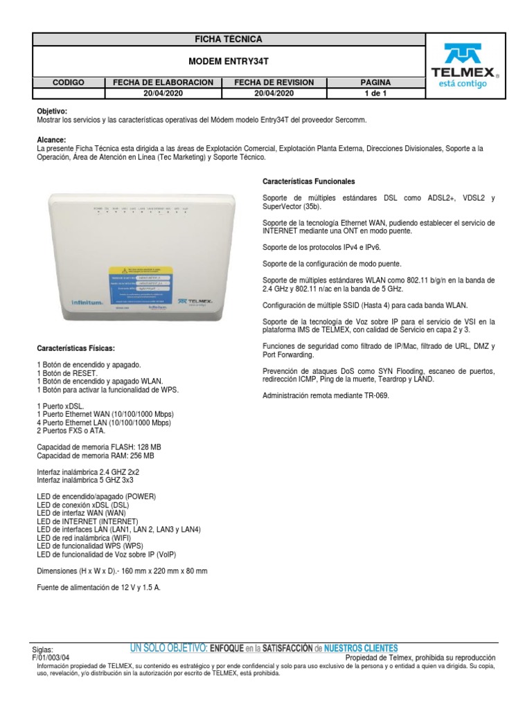Sercomm Entry34T | PDF | Línea de abonado digital | Ieee 802.11