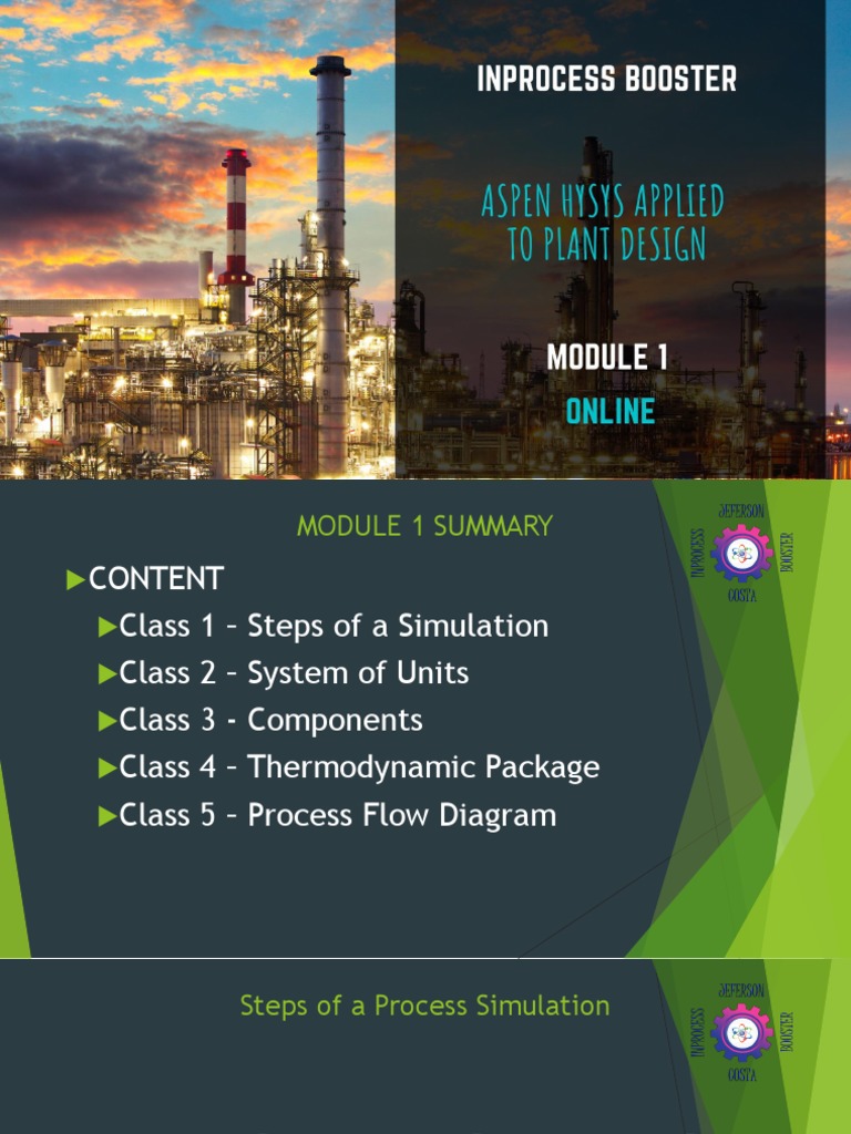 INPROCESS BOOSTER - Aspen HYSYS - Module 1 | PDF | Thermodynamics ...