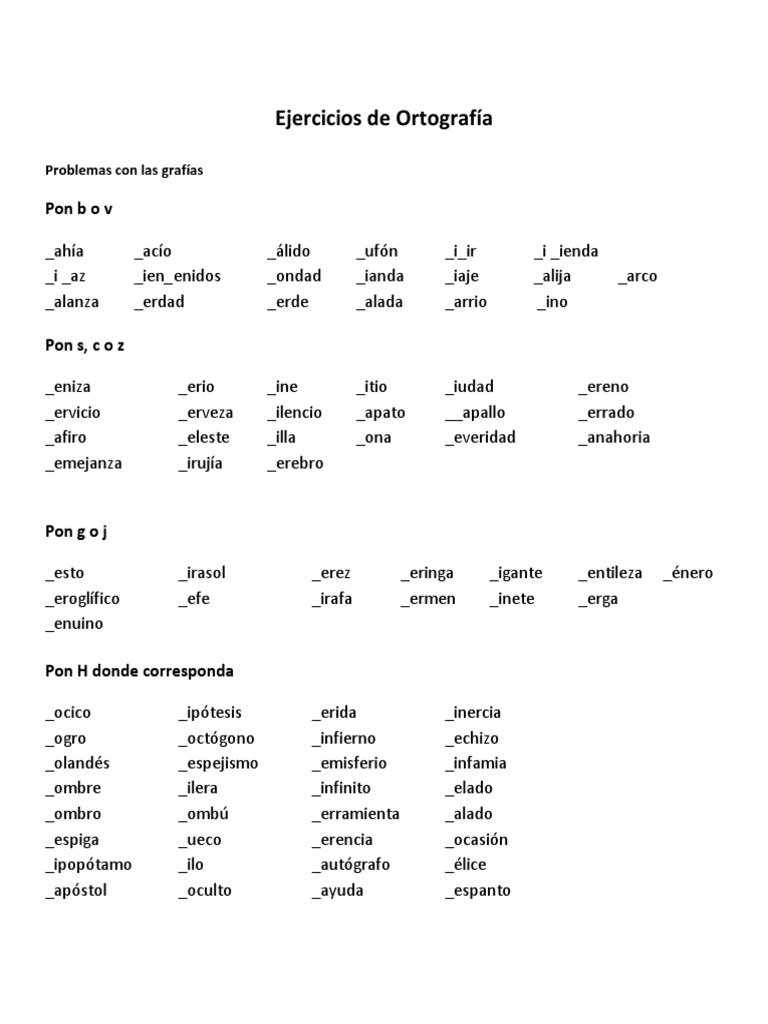 ¿Cuáles Son Los Ejercicios De Ortografía – XCTF