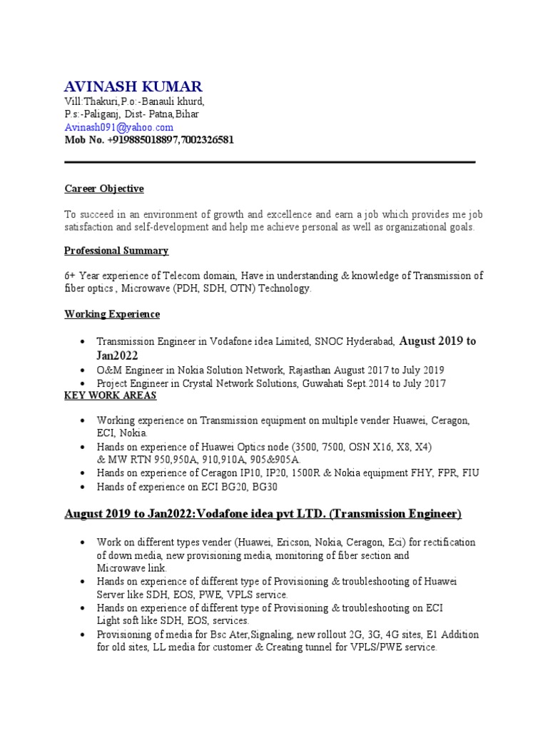 Avinash Cv. | PDF | Information And Communications Technology | Telecommunications
