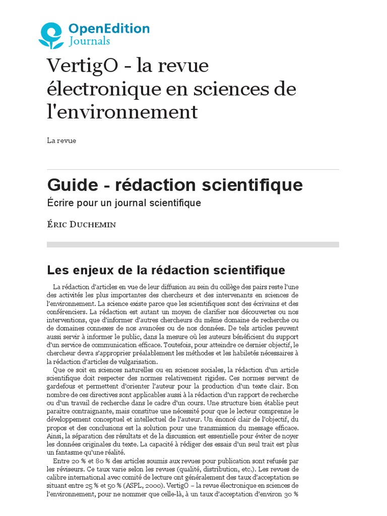 Guide - Rédaction Scientifique | PDF | Publication académique | Document