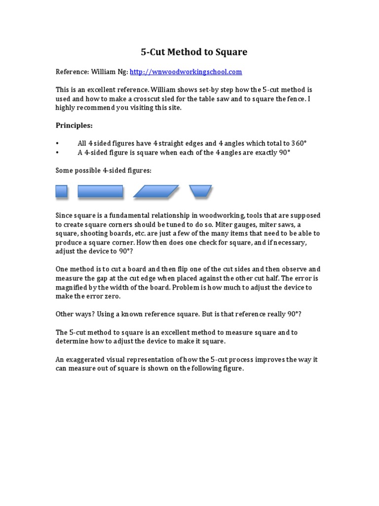 5 - Cut Method To Square: Principles | PDF