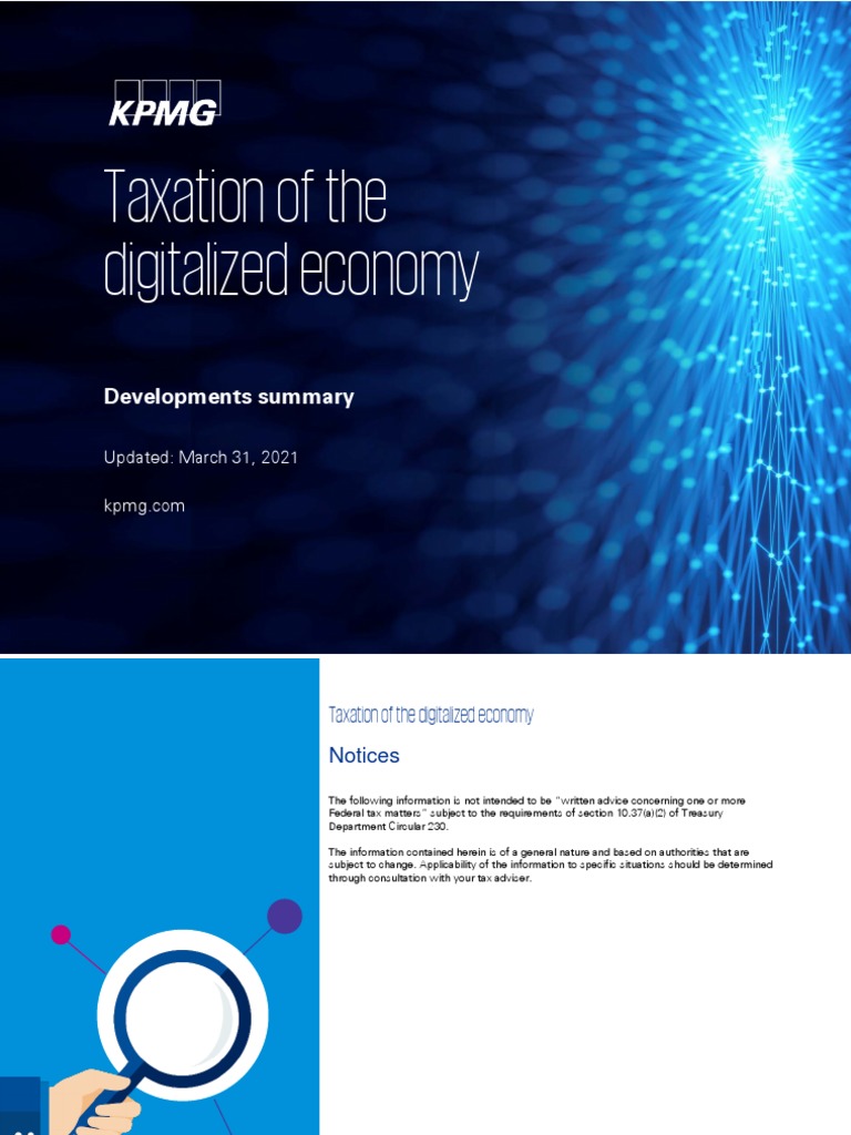 Digitalized Economy Taxation Developments Summary | PDF | Taxes ...