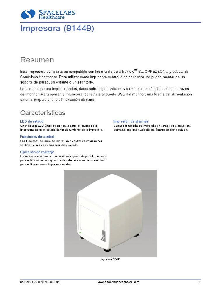 061-2604-00 Rev A-SPACELBAS QUBE 91390 | PDF | Impresora (Computación ...