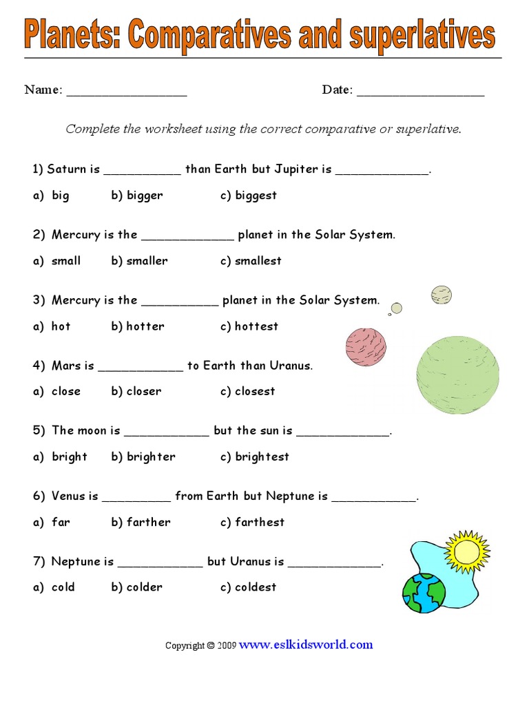Comparatives and Superlatives 2 Worksheet | PDF | Teaching Methods ...