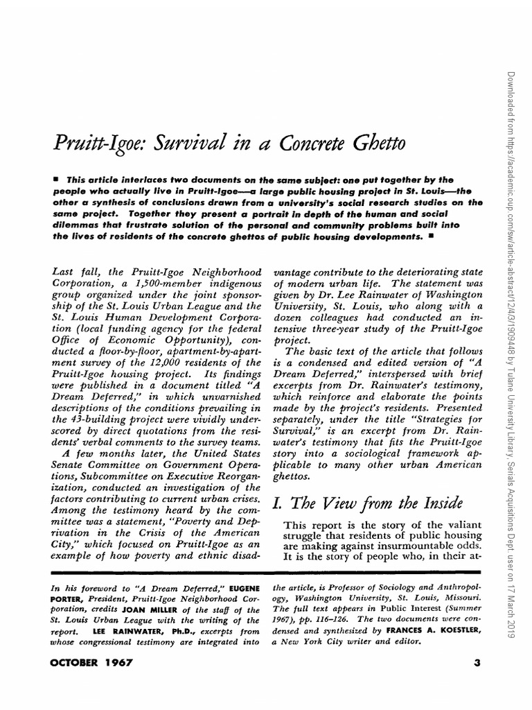 (Social Work 1967-Oct) - Pruitt-Igoe - Survival in A Concrete Ghetto (1967) (10.1093 - SW - 12.4 ...