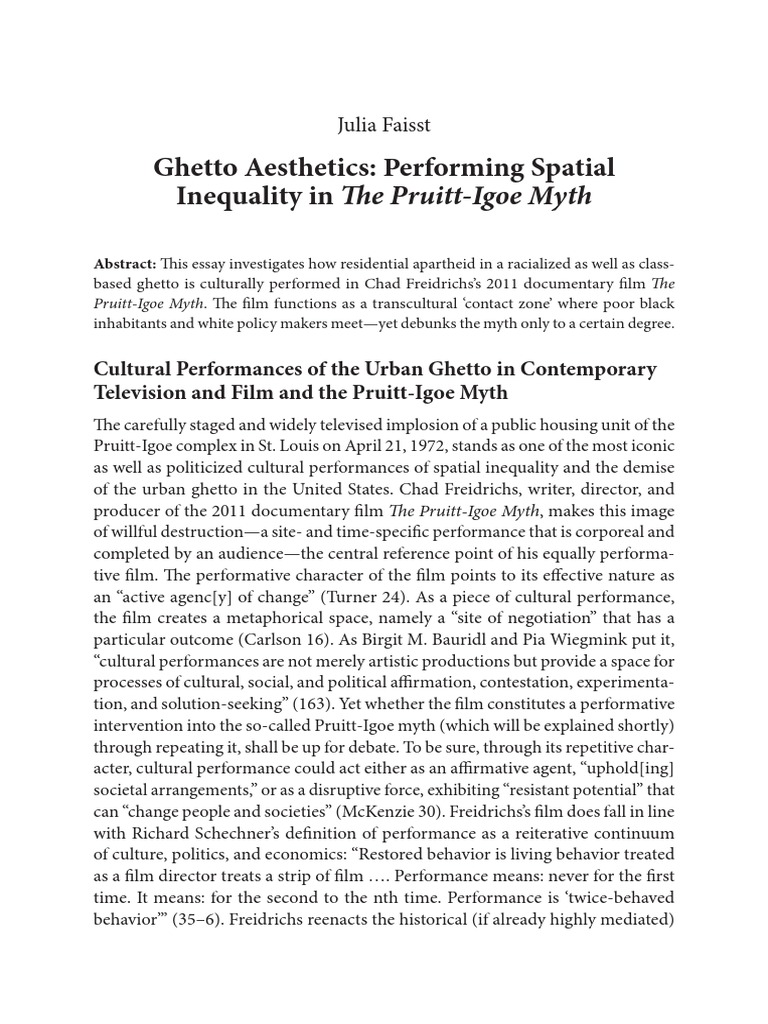 Ghetto Aesthetics: Performing Spatial Inequality in The Pruitt-Igoe ...