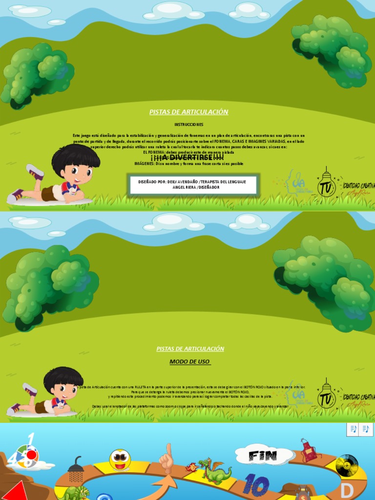 PISTA DE ARTICULACIONES (FONEMA D) e | PDF