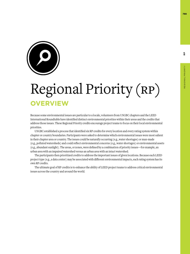 LEED AP BD C Introduction - Regional Priority | PDF