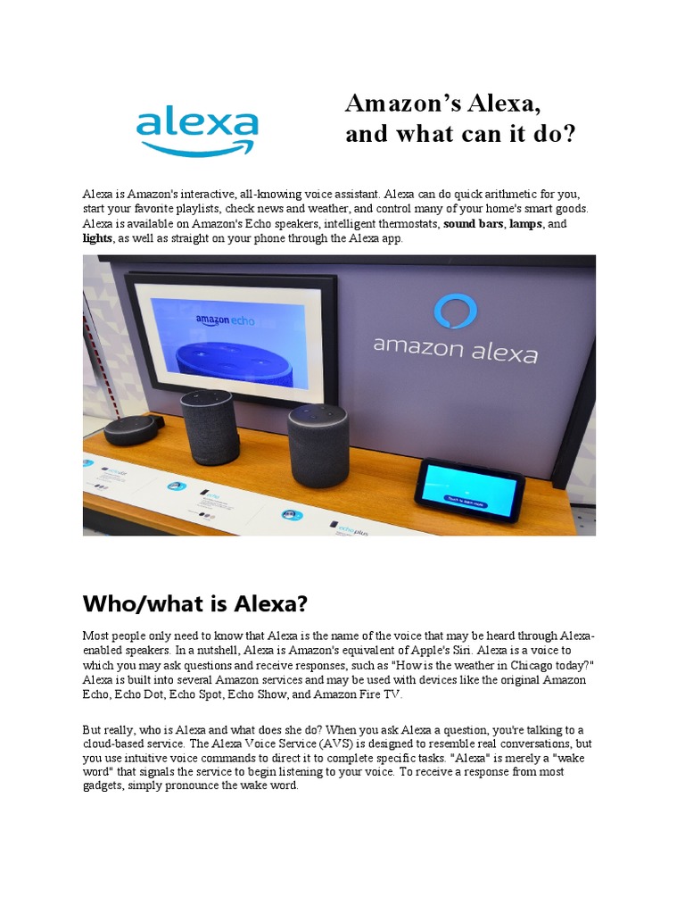 Amazon's Alexa: An All-Knowing Voice Assistant | PDF | Amazon Echo ...
