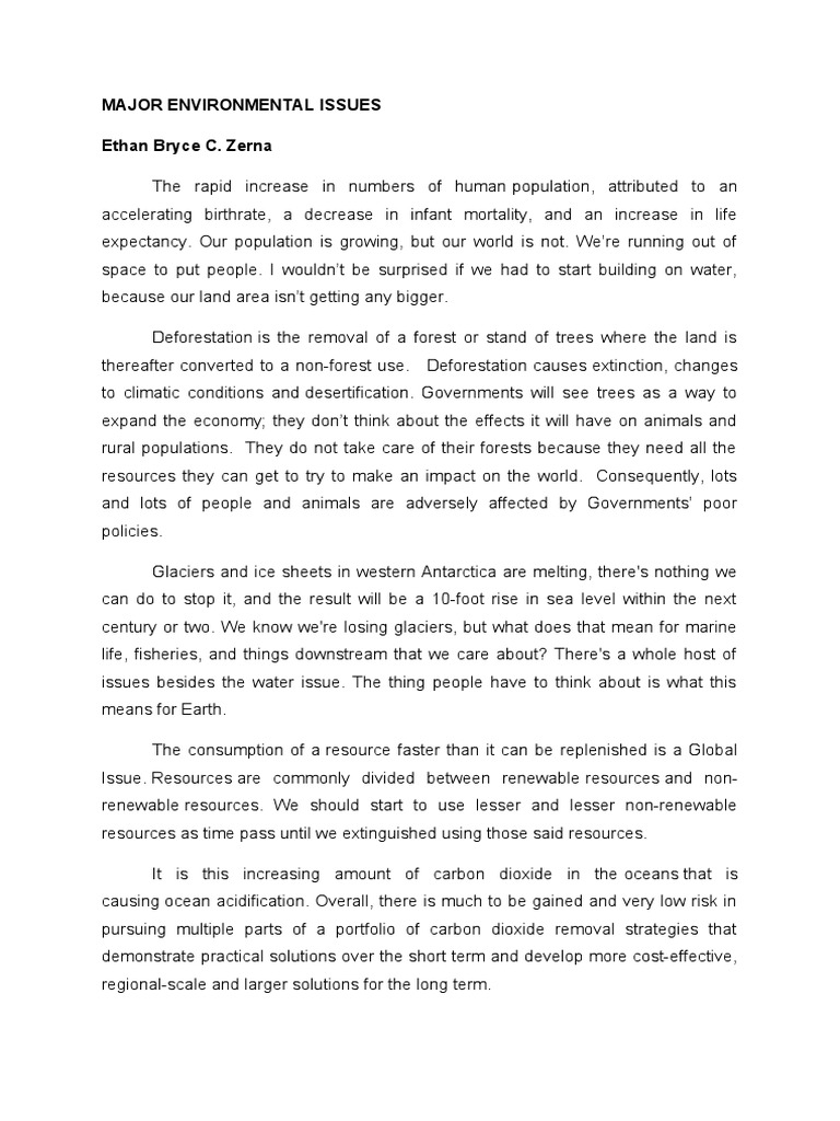 Major Environmental Issues | PDF