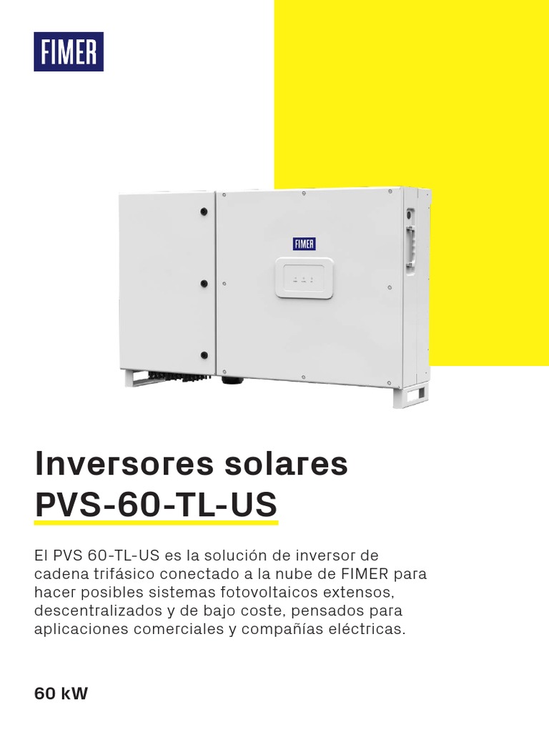 Fimer Pvs-60-Tl-us Es Rev B | PDF | Sistema fotovoltaico | Bienes ...