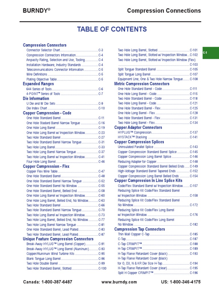 Burndy Section C Compression | PDF | Electrical Connector | Electrical ...