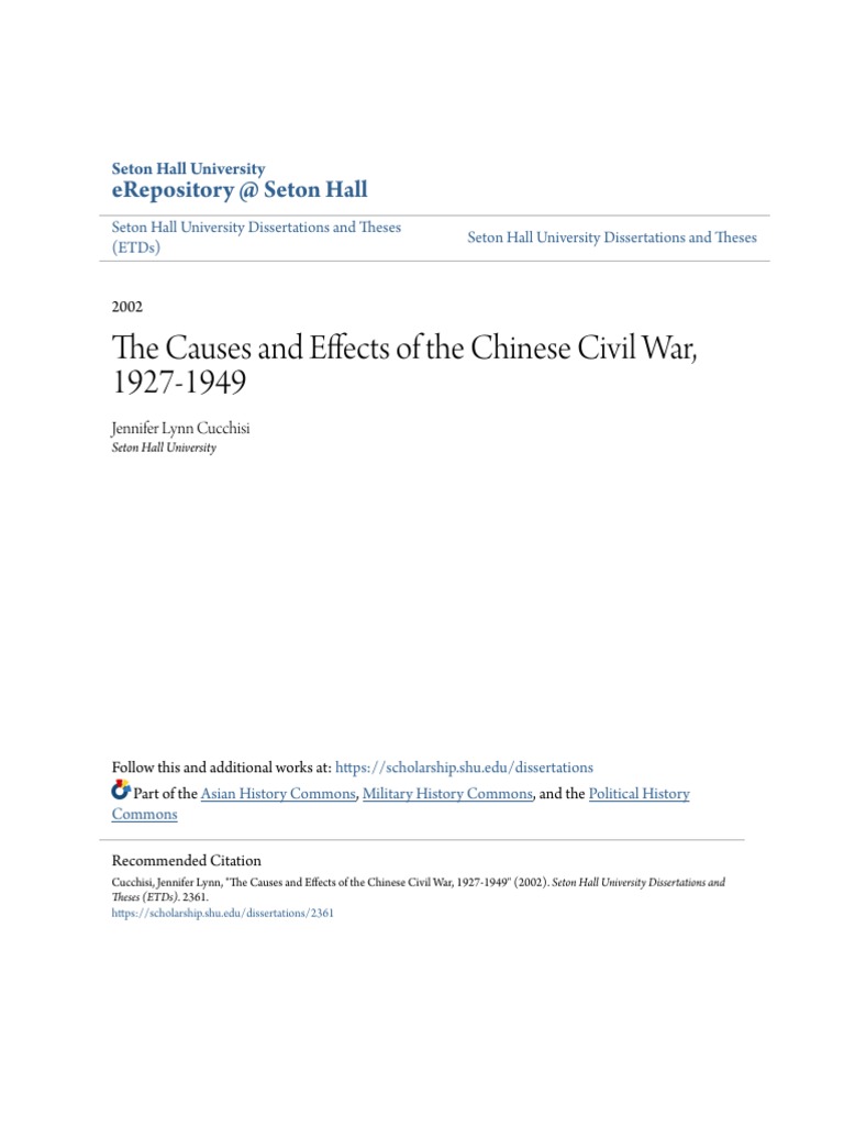 The Causes and Effects of the Chinese Civil War: An Examination of the ...
