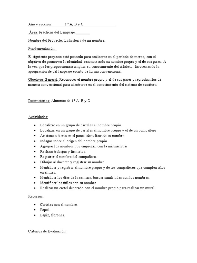 La Historia de Mi Nombre | PDF