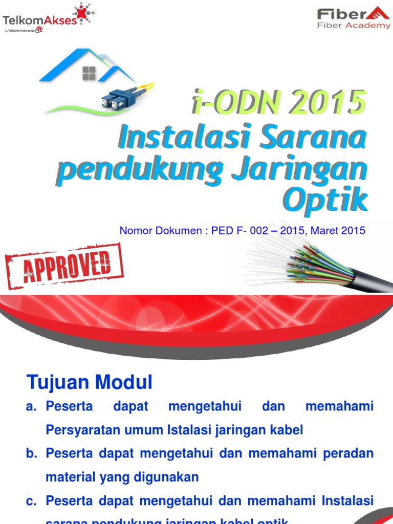 01b. Instalasi Sarana Pendukung Jaringan Kabel Optik | PDF