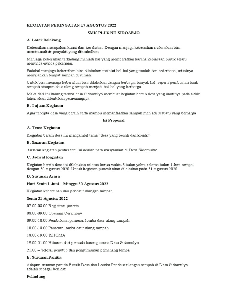 Contoh Proposal Lengkap Yang Baik Dan Benar 2 Abdillah | PDF