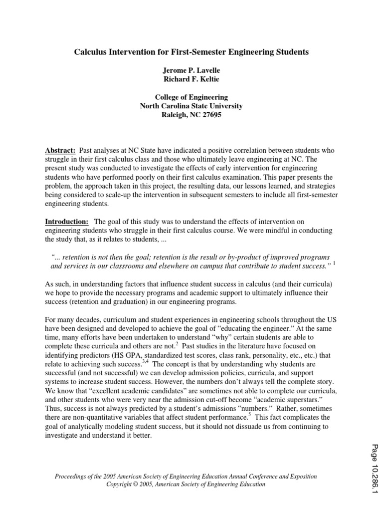 calculus-intervention-for-first-semester-engineering-students | PDF ...
