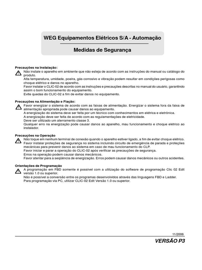 Manual CLIC WEG | PDF | Cronômetro | Eletricidade